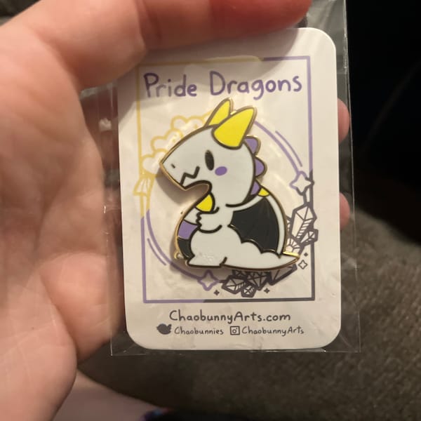 Nonbinary Pride Dragon Enamel Pin Etsy 0216
