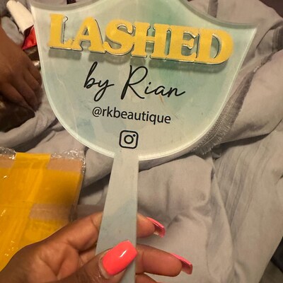 Handheld Mirror Social Media Prop Personalized Eyelash Technician Prop ...