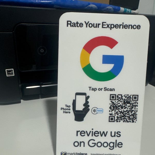 Google Review QR Code Sign for Countertop | Tap or Scan to Leave a ...