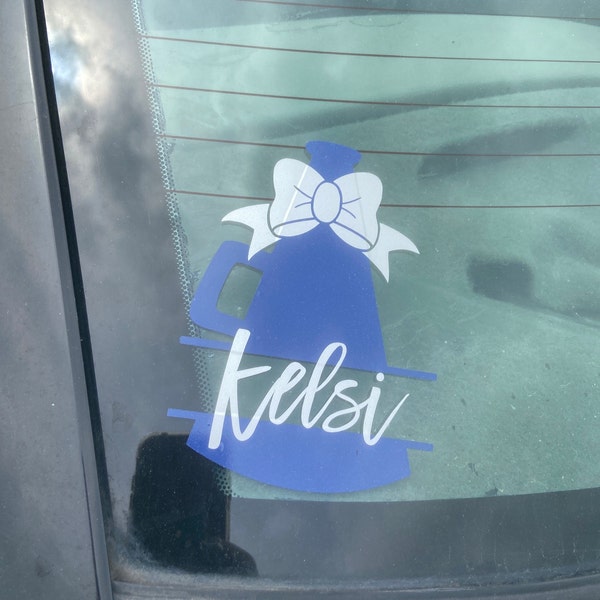 Cheerleader Decal | Cheerleading Decal | Megaphone Decal | Personalized ...