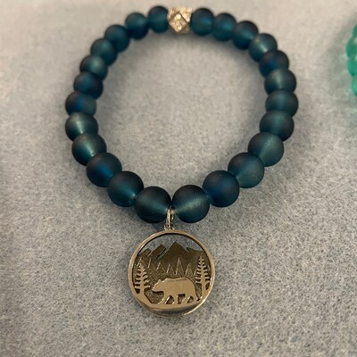 Midnight Blue 8mm Beach Glass Beads, Sea Glass Beads, Matte Finish ...