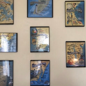 Virginia Eastern Shore Map Style Print Beach House Decor - Etsy