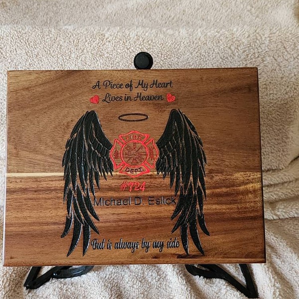 In Loving Memory Angel Wings SVG Firefighter, Angel Wings Fireman ...