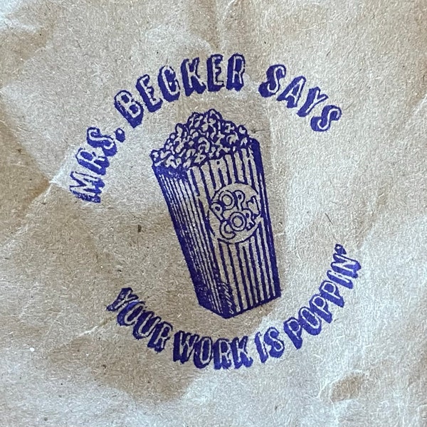 Funny Popcorn Teacher Stamp, Personalized Classroom Grading Stamps ...