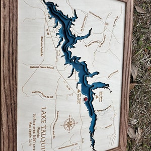 Digital File DXF, AI, SVG Custom Map Wood Bathymetric Map , Custom Wood ...