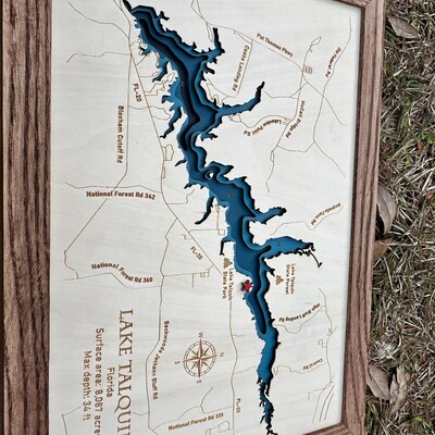 Digital File PDF, SVG Lake Livingston Texas Map Bathymetric Depth ...