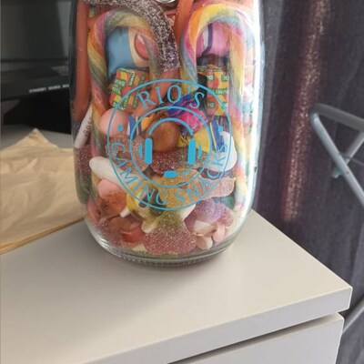 Personalised Sweet Jar Sticker Vinyl Decal Sticker Personalised Gift ...