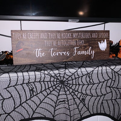 Addams Family Sign,personalized,your Surname,tombstone Shape,halloween ...