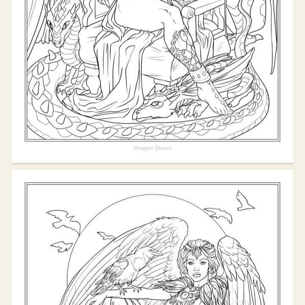 Dark Fantasy Gothic Male Coloring Page/digi Stamp Fantasy Printable ...