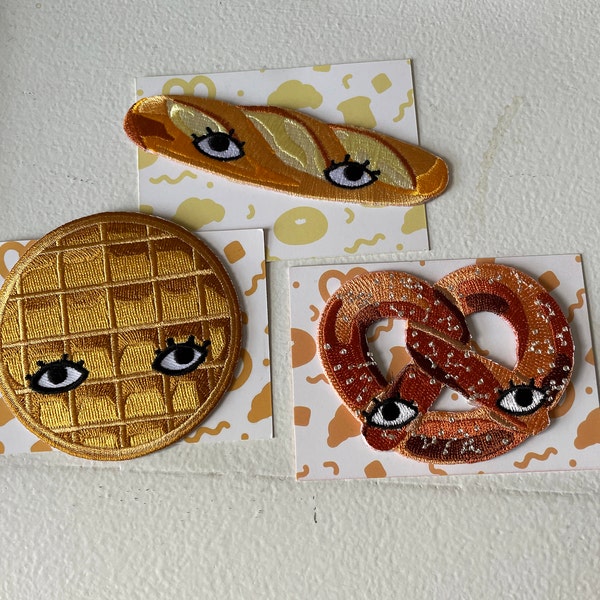 Baker's Basket - Set of Any Six Iron on Patches Food With Eyes Mix N ...