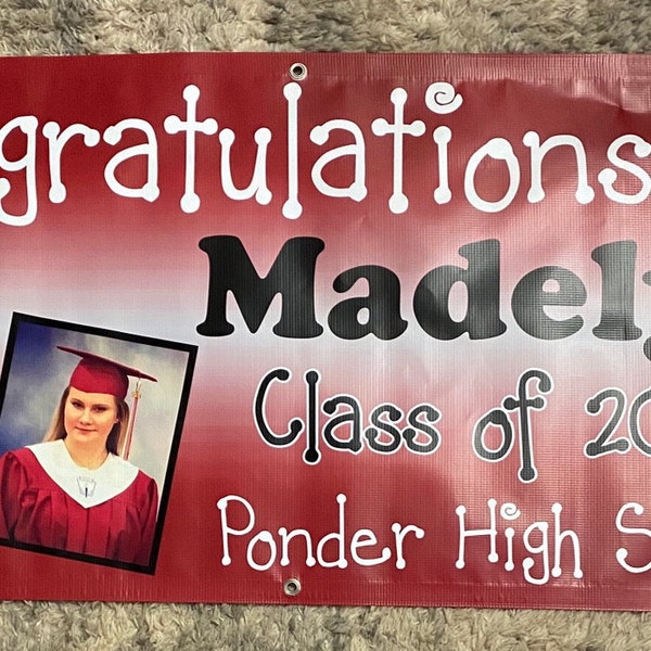 Personalized Graduation Banner TWO PHOTOS - Etsy