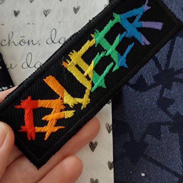 Queer Punk Metal Rainbow LGBTQ+ Iron on Patch Pride Embroidered Patches ...