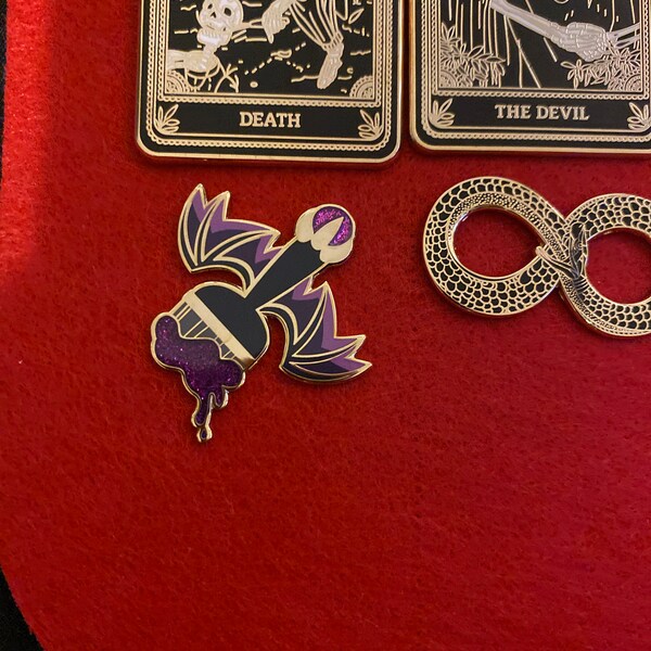 Neopets Paint Brush Darigan Brush Gold Glitter Small Enamel Pin - Etsy