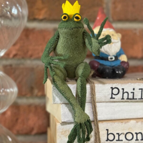 Frog Prince PDF Pattern, Felt Ornament, Beginner Sewing, Felt Animal ...