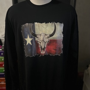 Distressed Bull Skull Texas Flag PNG Sublimation Design, Bull Skull ...
