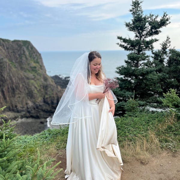 Draped Boho Veil, Boho Wedding Bridal Veil , Soft English Tulle Net ...