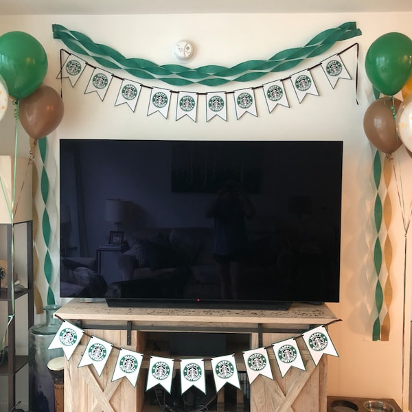 Starbucks Banner, Starbucks Birthday Banner, Starbucks Party Theme ...