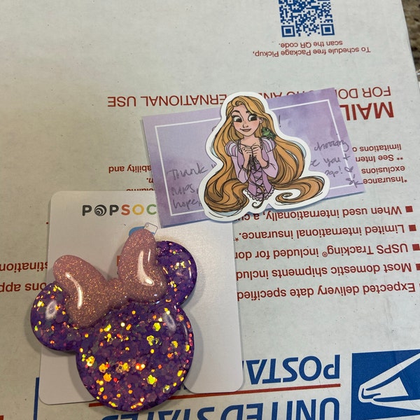 Rapunzel Popsocket, Pink Purple Tangled Popsockets, Retractable Badge ...