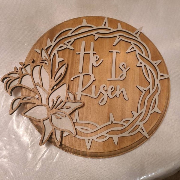Easter Laser Cut File, He is Risen Laser SVG, Glowforge Easter, Laser ...