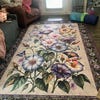 Art Deco House Fly Rug, Bug and Flowers Vintage Rug, Floral Persian Rug ...