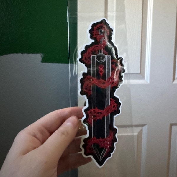 Dragonslayer Sword Sticker, Guts’ Sword Waterproof Vinyl Sticker, Dark ...