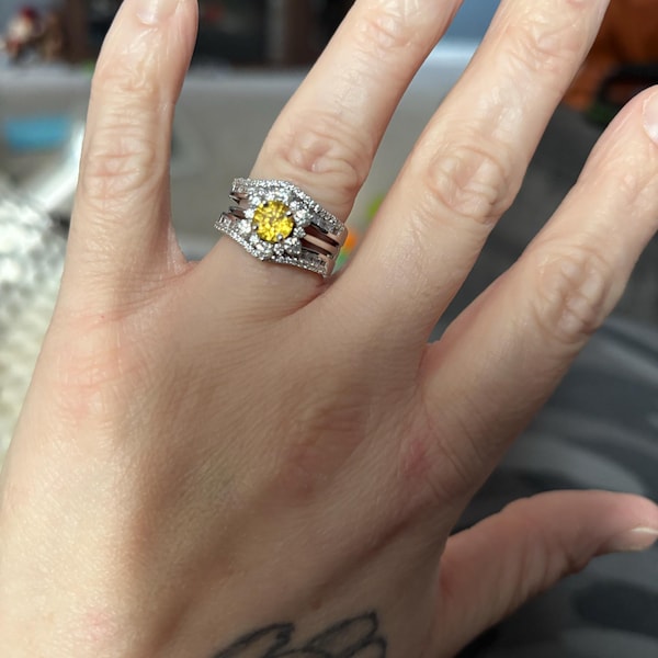 Sapphire Diamond Enhancer Ring Guard Wraps for Ring Enhancer Wrap Ring ...