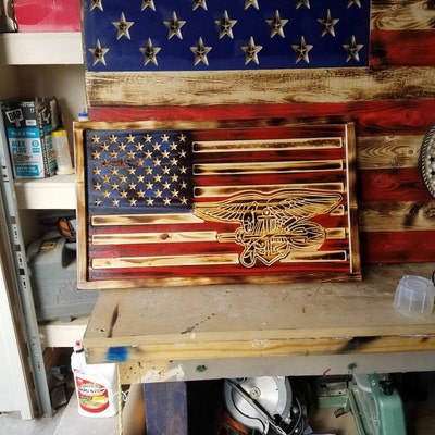 Draped Standing American Flag CNC Template .c2d Downloadable File This ...