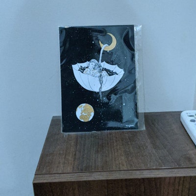 Moon Bathing Original Black and White Painting Art Ink - Etsy