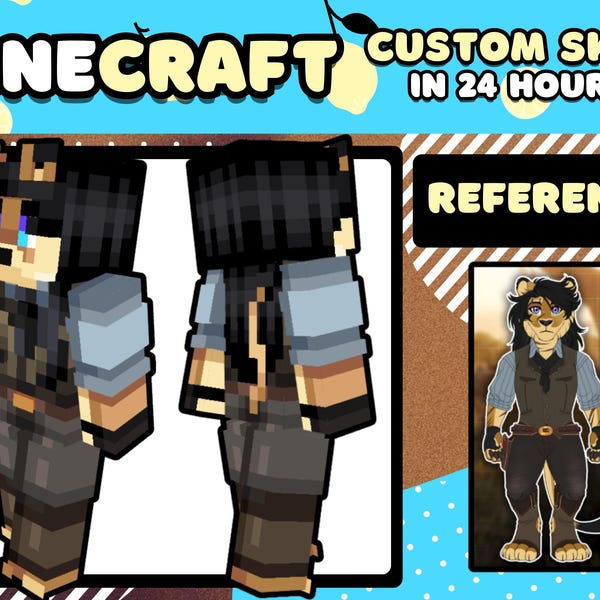 Custom Furry Minecraft Skins From Scratch | Unique Fursona & Anthro ...