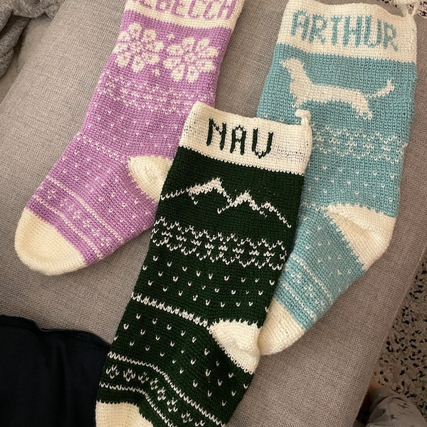 The Forest Fair Isle Stocking Crochet Pattern - Etsy