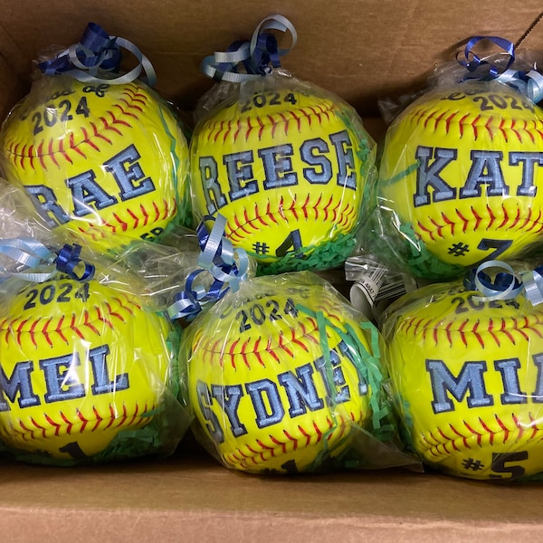 Custom Embroidered Softballs - Etsy