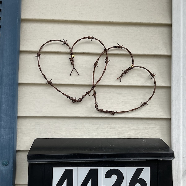 Barbed Wire Swirl; Wrought Iron Swirl; Barbed Wire Wall Decor; Rustic ...