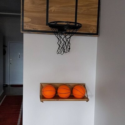 Rustic Wall Mounted Basketball Hoop Brown and Black Indoor Goal - Etsy