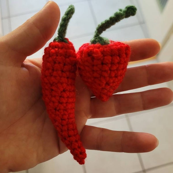 Peppers Crochet Pattern, Pepper Crochet Pattern, Pepper Amigurumi Food ...