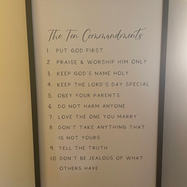 The Ten Commandments Sign | Scripture Wood Sign | Living Room Wall ...