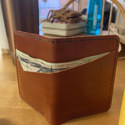 Stitchless Leather Wallet the Trek, Slim Card Holder, Minimalist Wallet ...