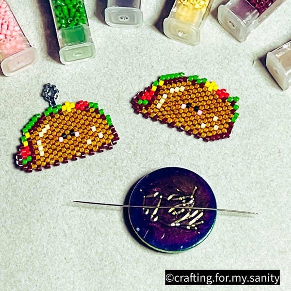 Taco Bead Pattern, Brick Stitch Miyuki Charm, Food Bead Weaving, PDF ...