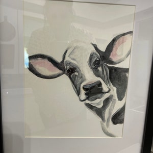 Miranda the Cow PRINT, Floral Cow, Floral Crown Cow - Etsy