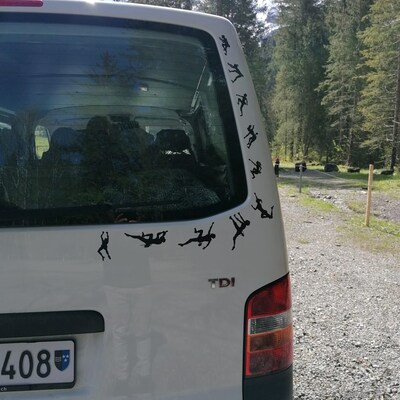 10 Pack Rock Climber Stick Figure Family Vinyl Bumper Stickers ...