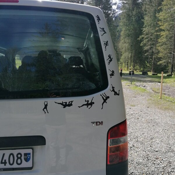 10 Pack Rock Climber Stick Figure Family Vinyl Bumper Stickers ...