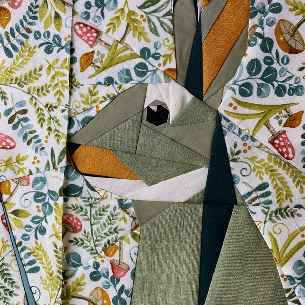 Rabbit Foundation Paper Piecing Block, FPP Quilting Sewing Pattern - Etsy