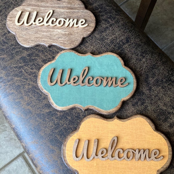 Welcome Wood Sign - Unfinished Laser Cut Wood Shape - 1/8" Baltic Birch ...