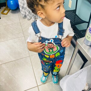 Girls TWO Fast Custom Personalized Character Denim Overalls, Overall ...