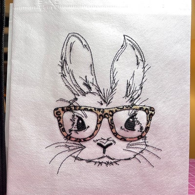 Bunny With Glasses Embroidery Design, 4 Sizes, Instant Download - Etsy