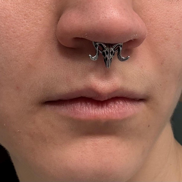 Spike Septum Piercing, Septum Nose Ring, Stainless Steel Septum Hoop ...