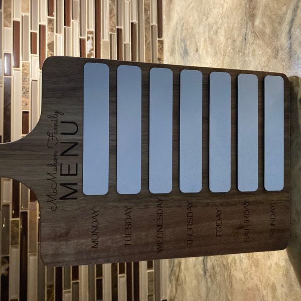 Weekly Menu Cutting Board, Dry Erase Menu Board, Meal Planner, Kitchen ...