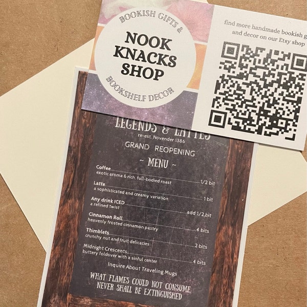 The Menu Sticker- Legends and Lattes- Bookish Gifts and Decor - Etsy