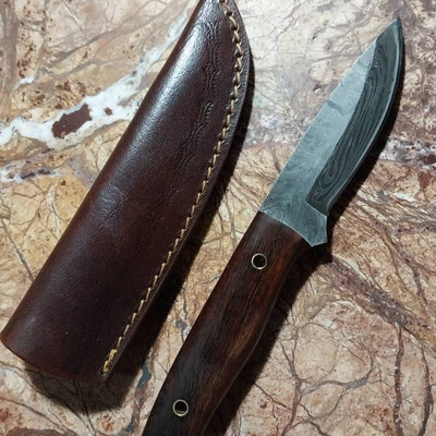 Bone Handle Damacus Skinning Knife With Sheath Bushcraft - Etsy