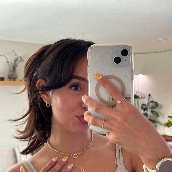 14K Gold Rolo Chain Sailor Claps, Spring Ring Claps Necklace, Rolo ...