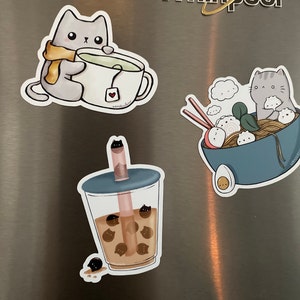 Boba Cats Sticker Kawaii Cat Boba Die-cut Vinyl Sticker for - Etsy